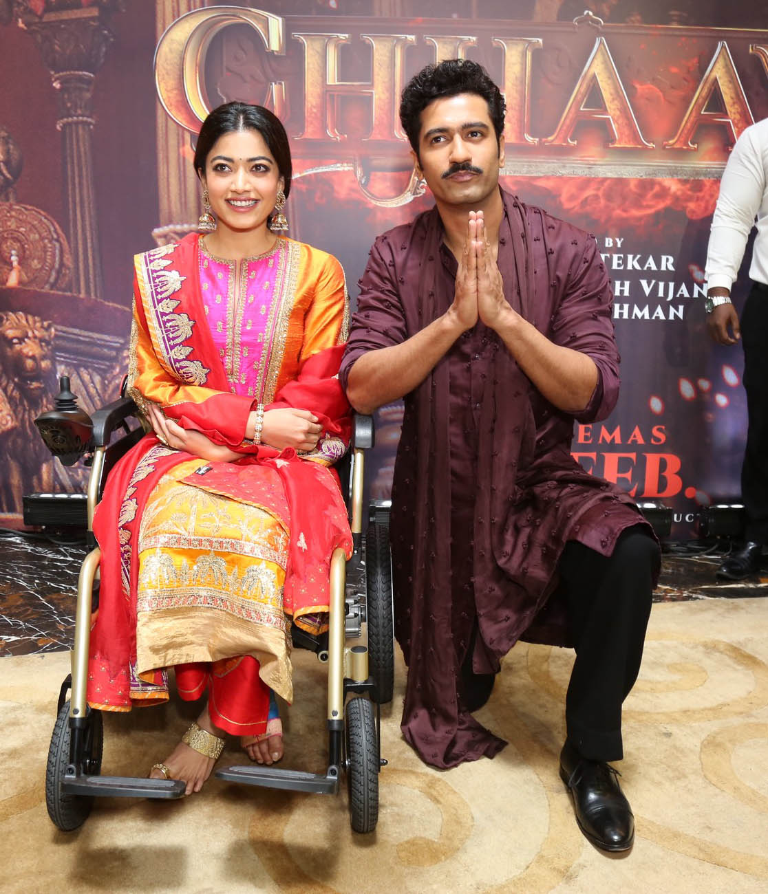Vicky Kaushal and Rashmika Mandanna at Chhaava Movie Press Meet in ...
