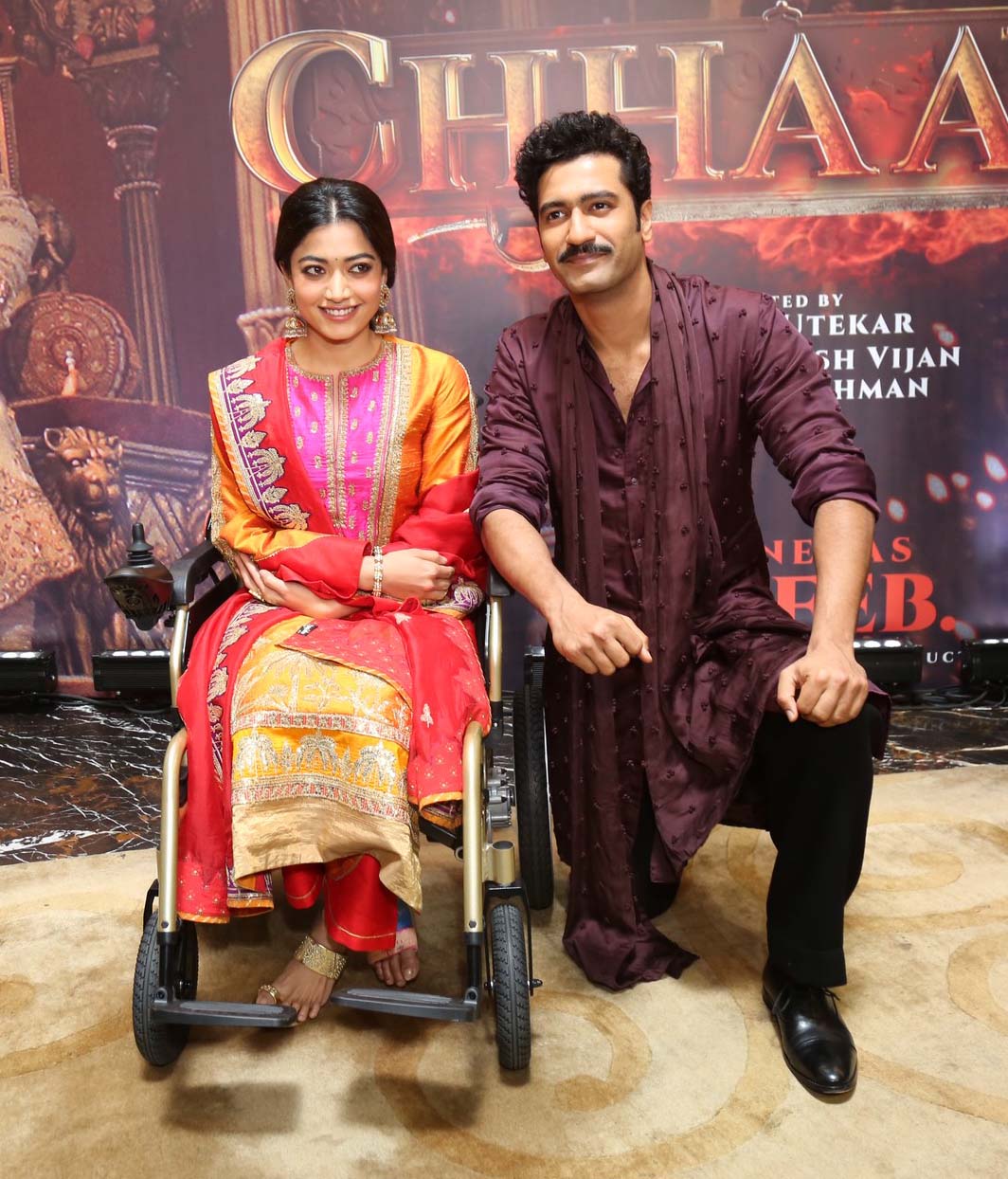 Vicky Kaushal and Rashmika Mandanna at Chhaava Movie Press Meet in ...