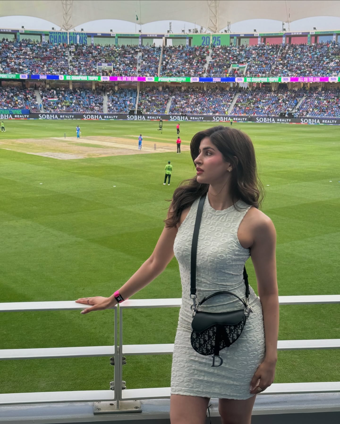 Actress Sakshi Malik Attends India Vs Pakistan Match At Dubai ...