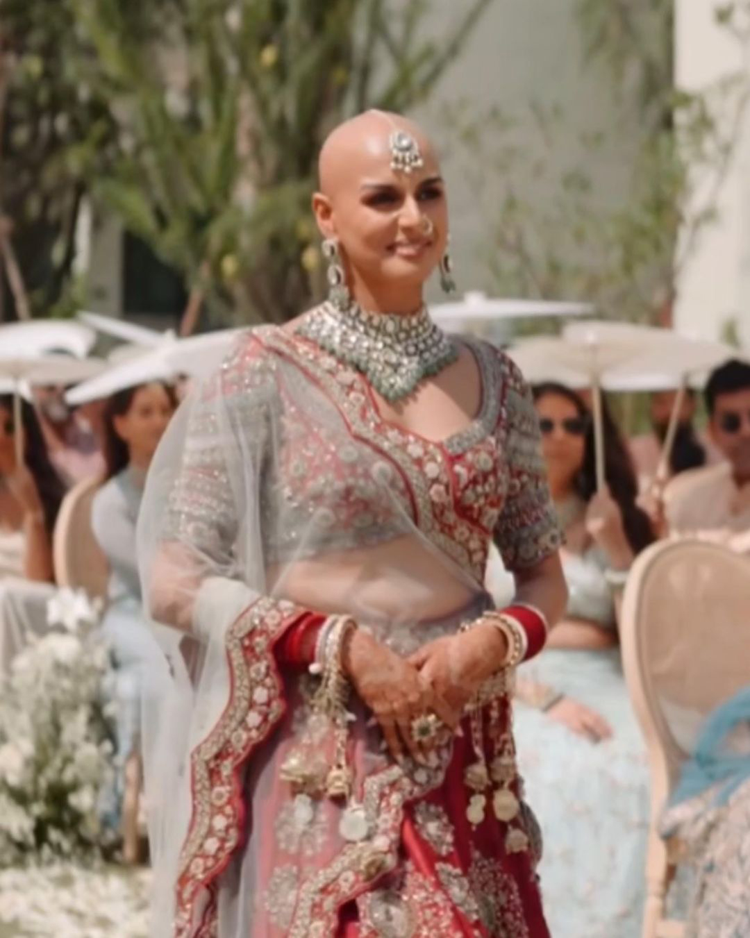 Indian Bald Bride Neehar Sachdeva Wedding Look Photos - Filmibeat