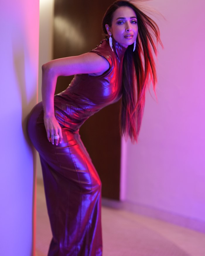 Malaika Arora Stuns In A Sleek Leather Gown - Filmibeat