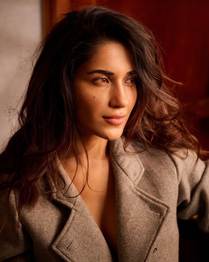 Ruhani Sharma's Effortless Style Shines In Grey Coat - Filmibeat