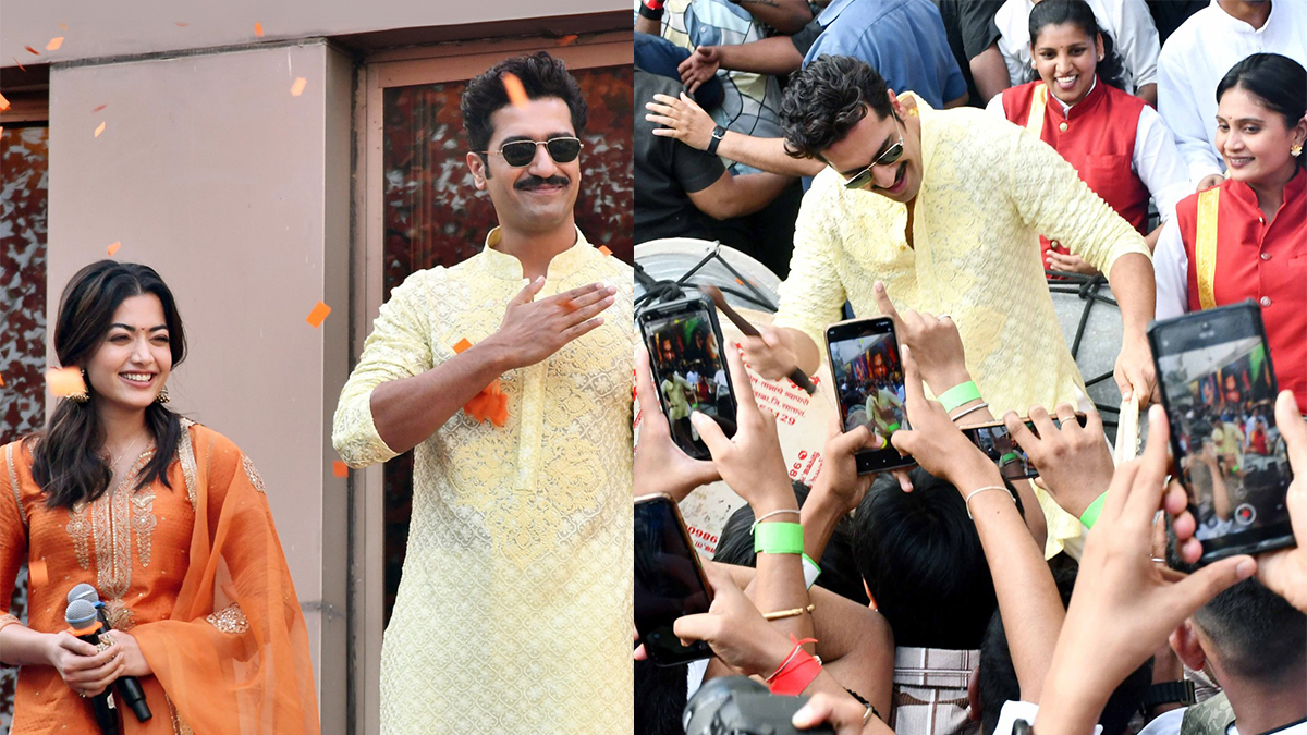 Vicky Kaushal and Rashmika Mandanna Promote Chhaava At Chitra Cinemas ...