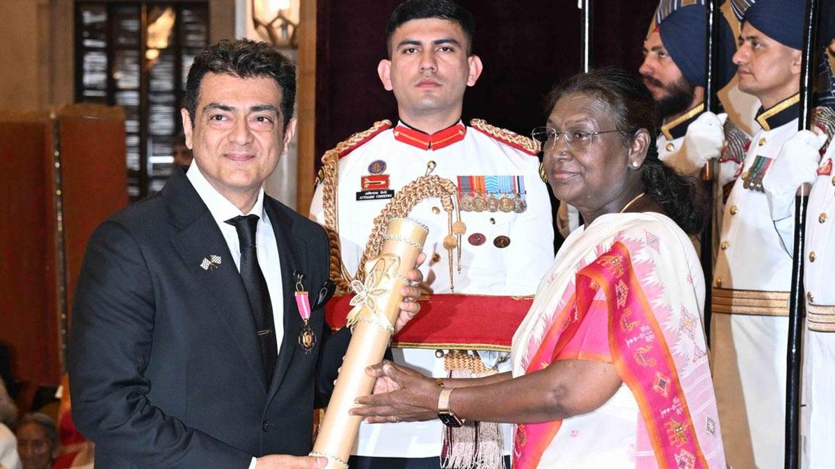 Ajith Kumar Receives Padma Bhushan From President Murmu - Filmibeat