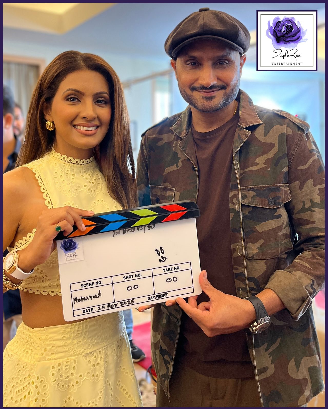 Geeta Basra And Harbhajan Singh Launch Production Banner Purple Rose ...