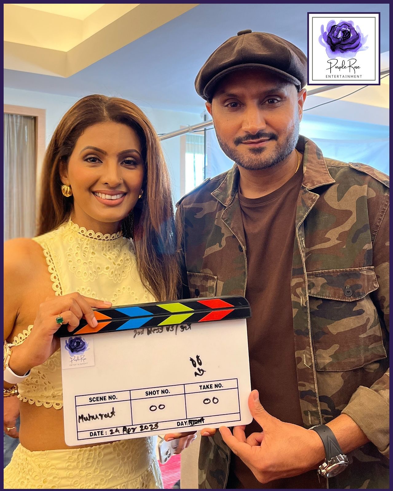 Geeta Basra And Harbhajan Singh Launch Production Banner Purple Rose ...