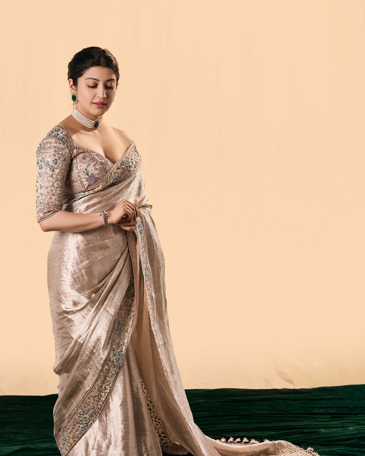 Golden Glam! Pranitha Subhash Stuns In A Sequin-Embellished Organza ...