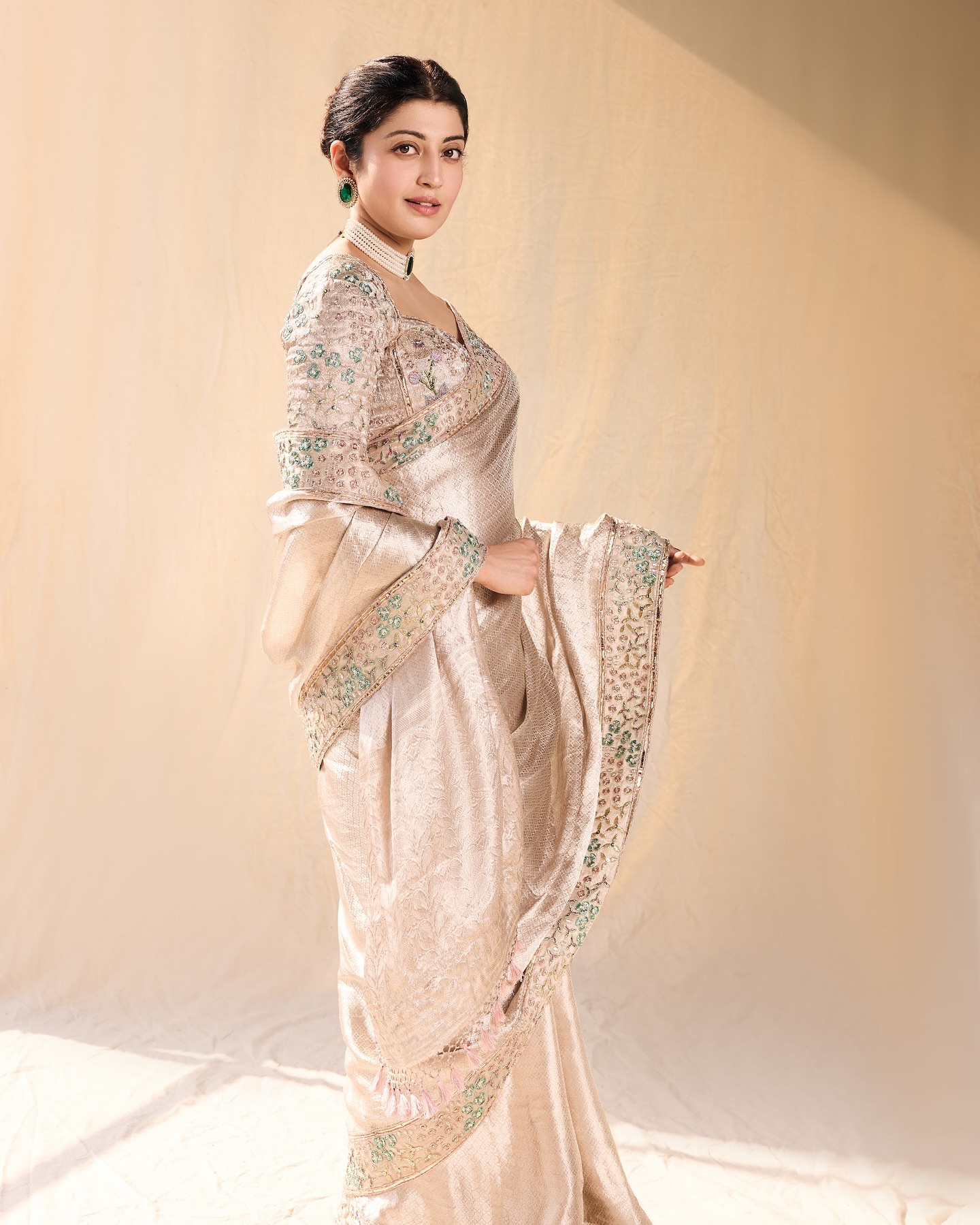 Golden Glam! Pranitha Subhash Stuns In A Sequin-Embellished Organza ...