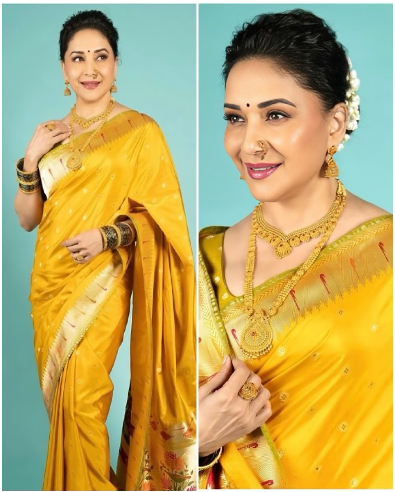Title: B-Town Divas Shine In Traditional Nath And Sarees For Gudi Padwa ...