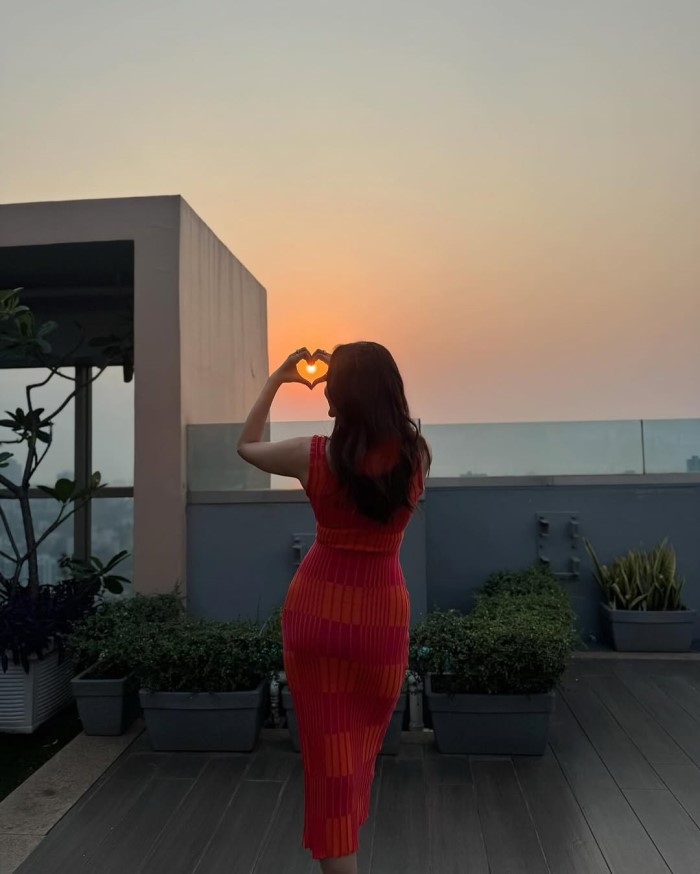 Pragya Jaiswal Effortless Glamour With A Playful Sunset Pose - Filmibeat