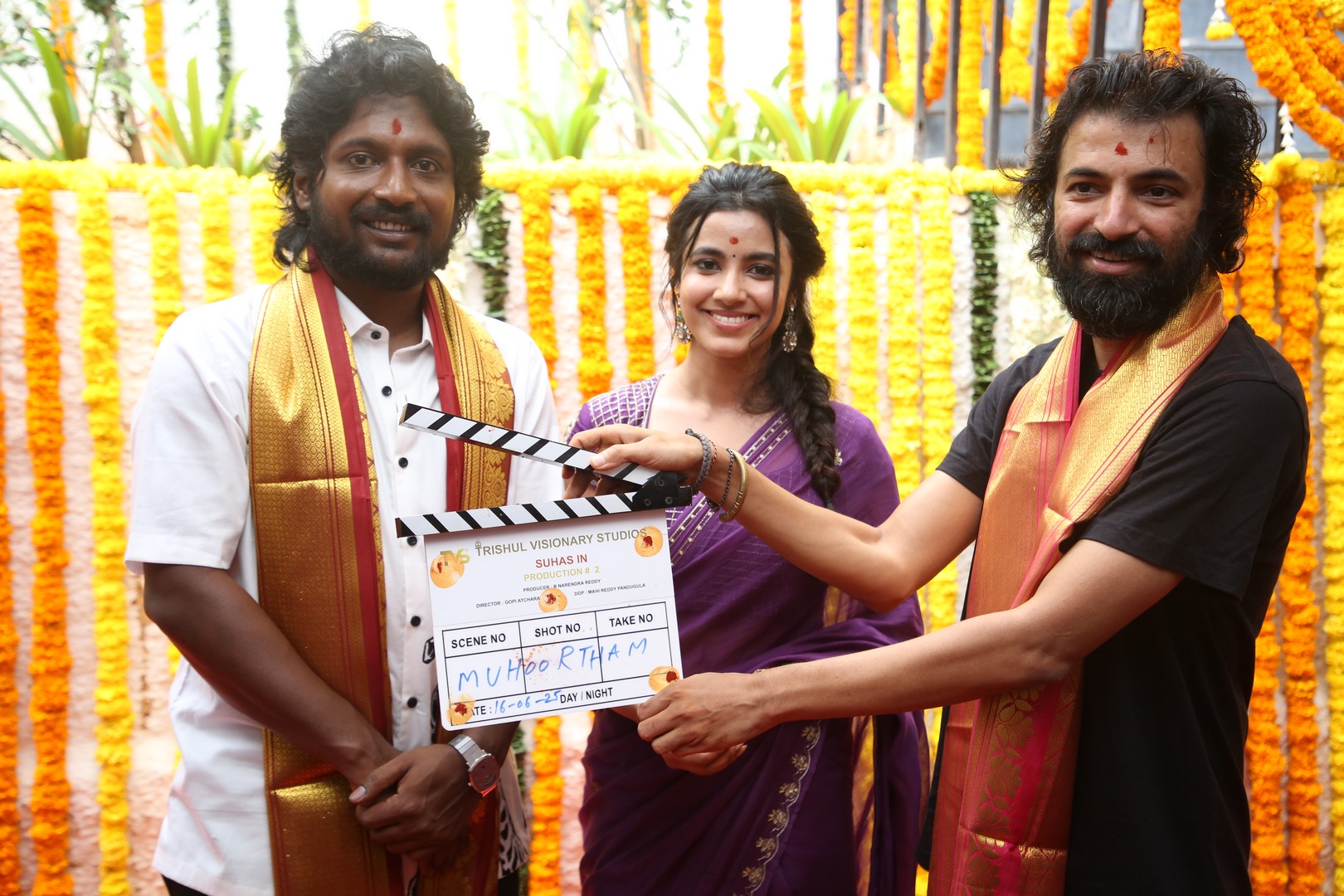 Suhas’s New Film Begins with Grand Opening Ceremony – See Stills | Trishul Visionary Studios ...
