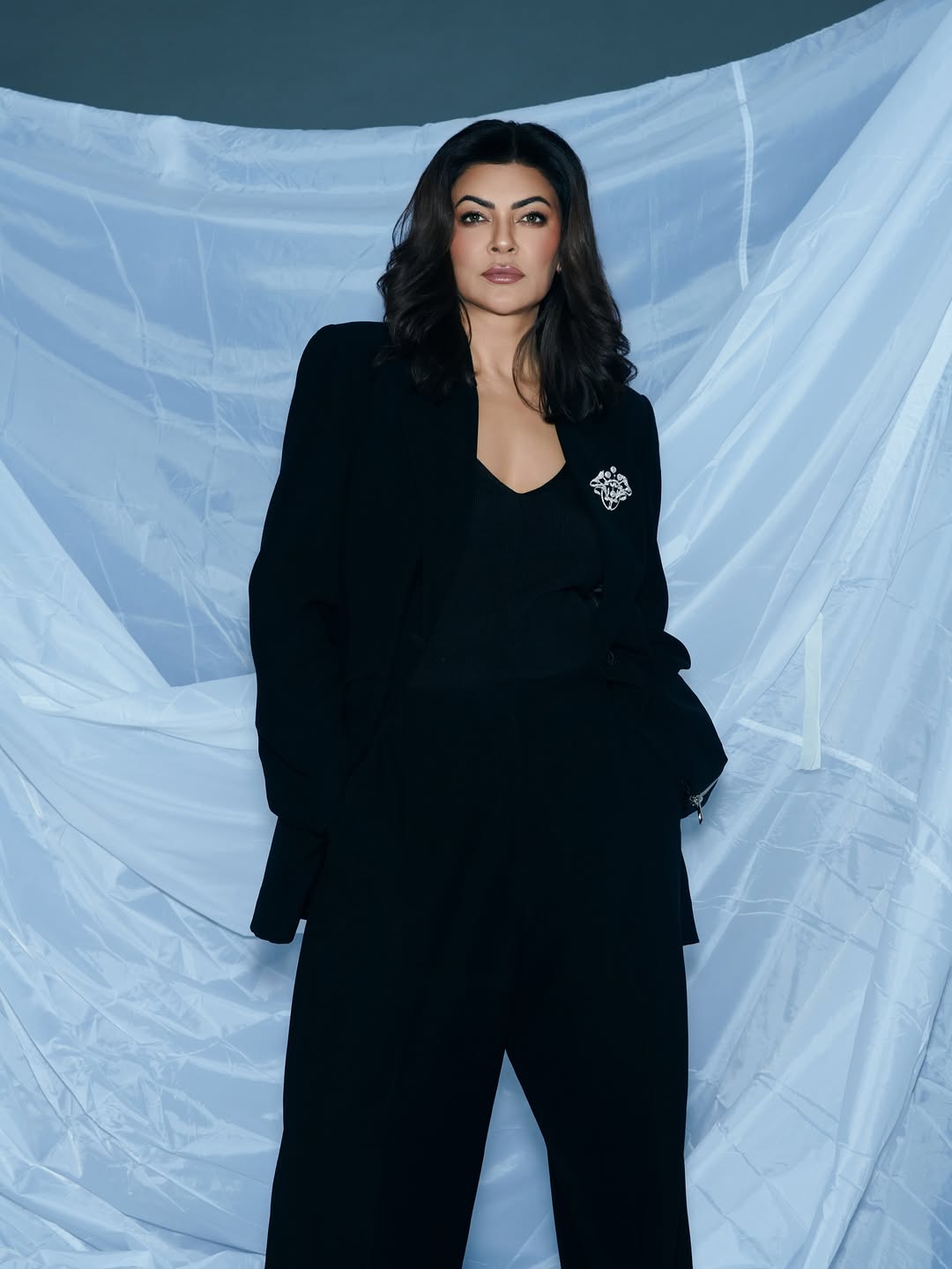Sushmita Sen Shines in Black Pantsuit Photoshoot | Sushmita Sen’s ...