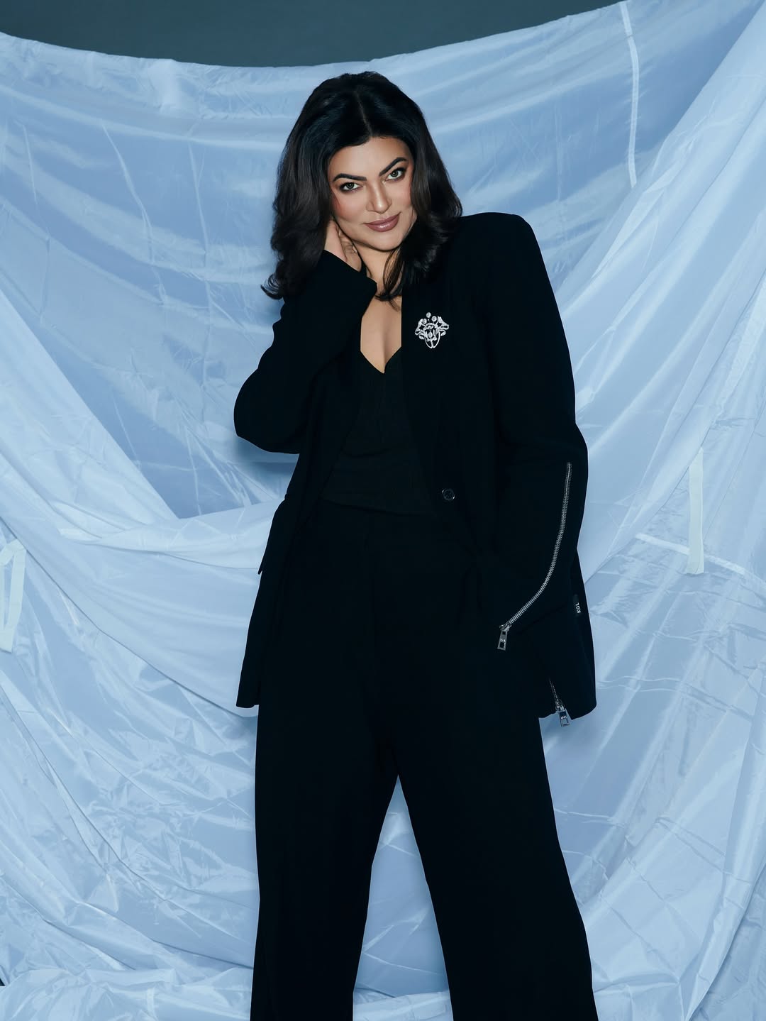 Sushmita Sen Shines in Black Pantsuit Photoshoot | Sushmita Sen’s ...