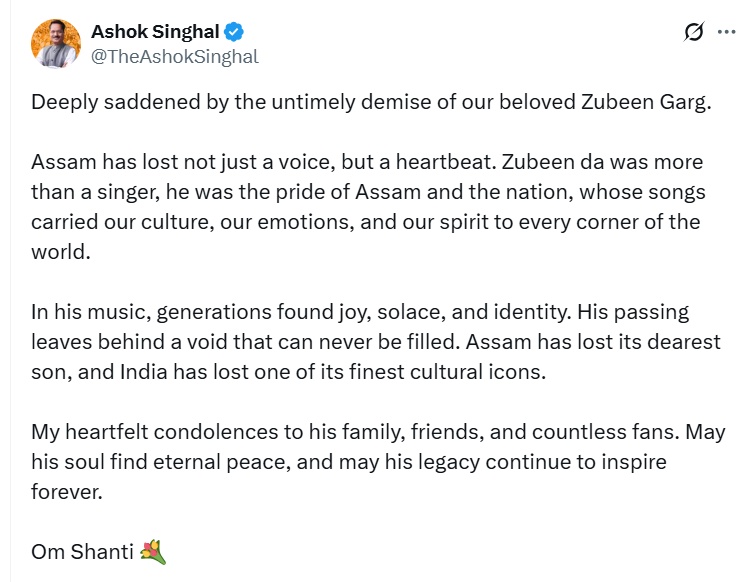 Zubeen Garg Passes Away at 52 in Singapore | Ya Ali Fame Singer Zubeen Garg Dies After Diving ...