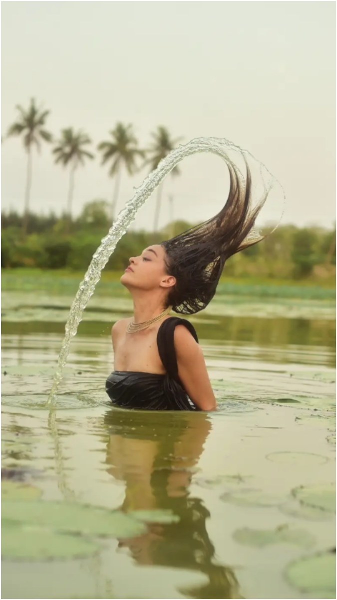 தாமரை இலைக்கு நடுவே அட்டகாசமான போஸ்.. உச்சுகொட்டவைக்கும் குக் வித் ...