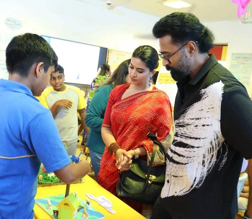 சினேகா மகன் பள்ளியில் அறிவியல் கண்காட்சி.. புதல்வன் எப்படி ...