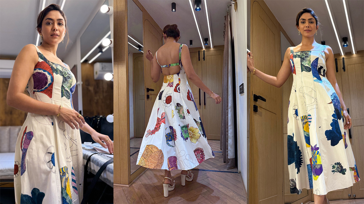 Actress Mrunal Thakur Dazzles In A Stunning Backless Floral Dress ...