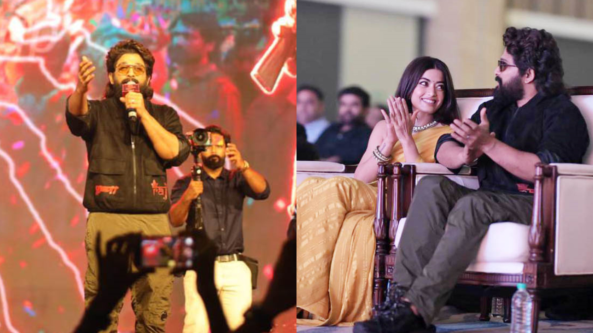 Allu Arjun & Rashmika Mandanna At Pushpa 2 Movie Promotional Event Held ...