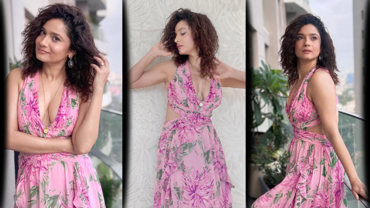 Ankita Lokhande’s Floral Balcony Photoshoot Goes Viral | Ankita Lokhande Stuns in Deep Neck ...