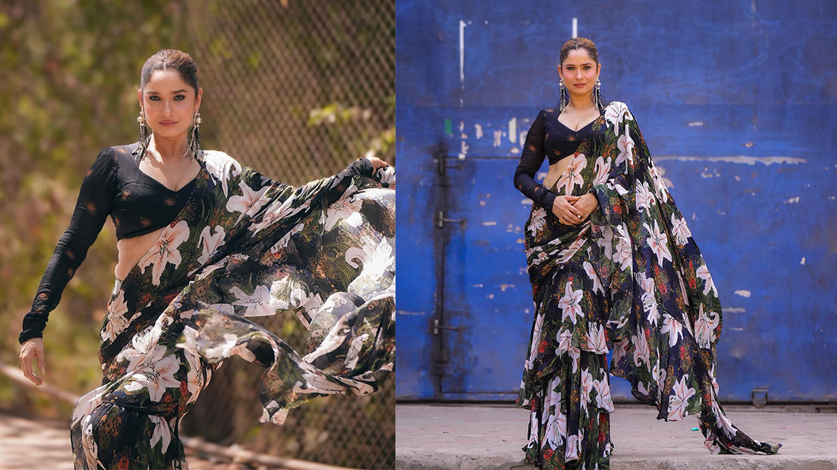Ankita Lokhande Jain Stuns In Elegant Floral Saree Latest Photoshoot ...
