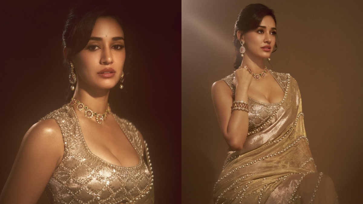 Disha Patani Stuns in Gold Saree Look | Disha Patani’s Royal Gold Ensemble Sets New Trends ...