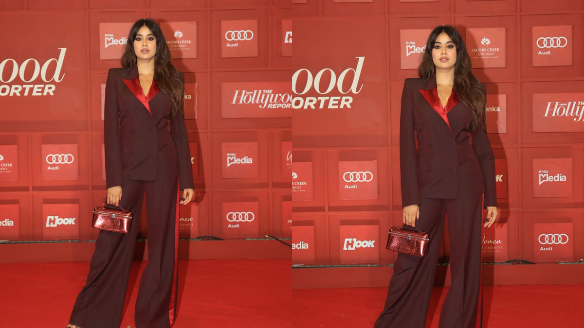 Janhvi Kapoor Serves Fierce Boss Lady Vibes In A Maroon Suit - Filmibeat