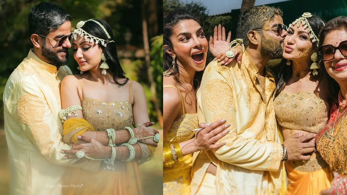 Neelam & Siddharth Kapoor Funfilled Haldi Ceremony Function Photos - Filmibeat