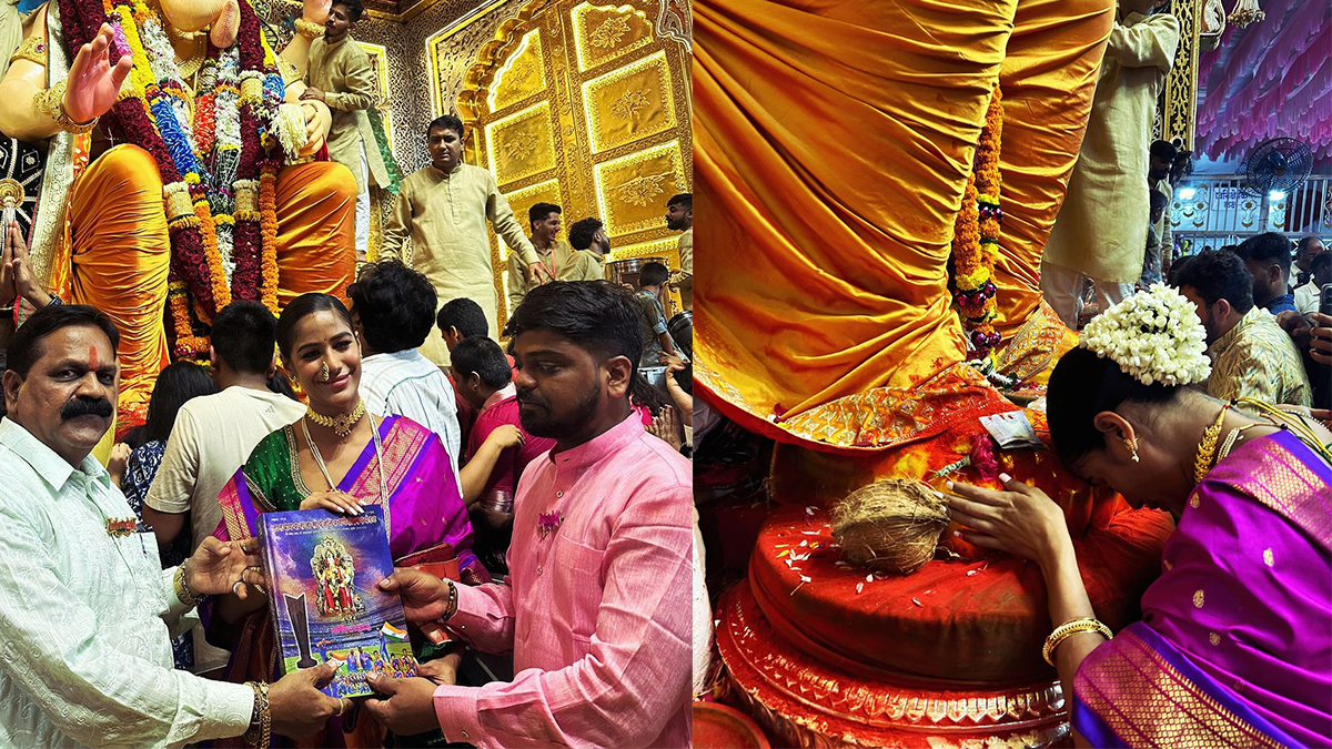 Poonam Pandey Visit Lalbaugcha Raja Photos, Images, Gallery, Poonam ...