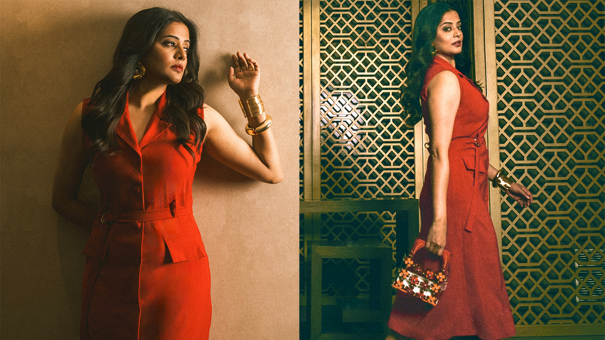 Priyamani Stuns In A Bold Red Dress Latest Photoshoot Look - Filmibeat