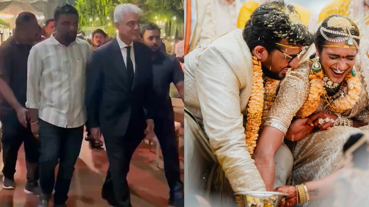 PV Sindhu and Venkata Datta Sai's Wedding Reception: Ajith Kumar With His Wife Shalini At The ...
