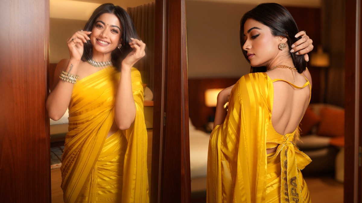 Rashmika Mandanna's Stunning Look At Kochi Event For "Pushpa 2" In Yellow Saree - Filmibeat
