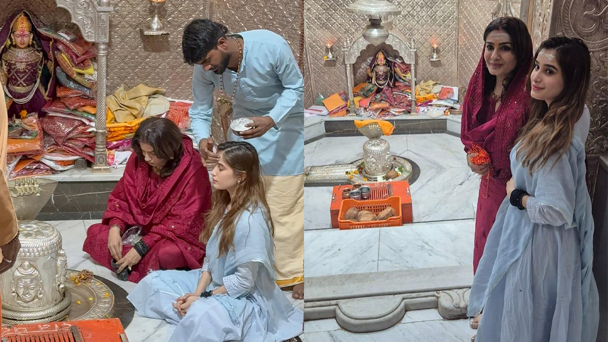 Raveena Tandon and Daughter Rasha Thadani Visit Nageshwar Mahadev and ...