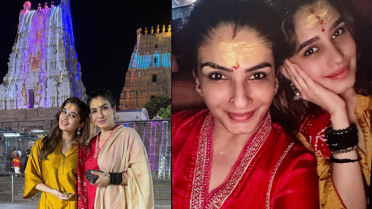 Raveena Tandon And Rasha Thadani Seek Blessings At Mallikarjuna ...