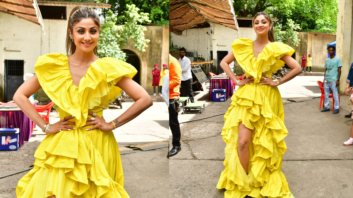 Shilpa Shetty Mesmerizes in Vibrant Yellow Ruffle Dress on India's Got ...