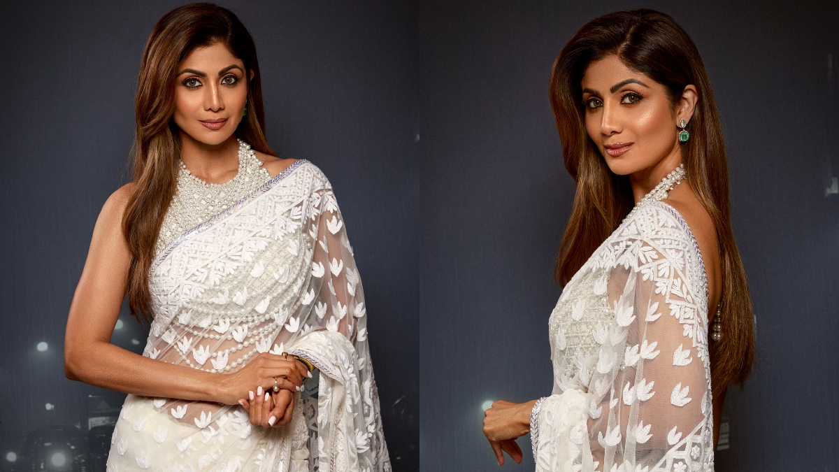 Shilpa Shetty’s Stunning White Saree Look Turns Heads - Filmibeat
