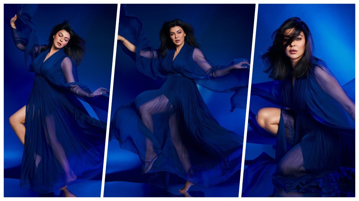 Sushmita Sen Shines in Sheer Sapphire Gown Photoshoot | Ethereal Grace ...