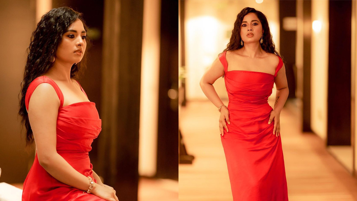 Tollywood Diva Srushti Dange Turns Up the Heat in a Red-Hot Gown Photos ...