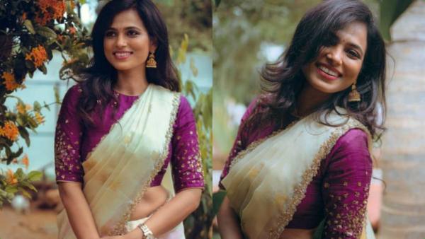 ஒன்னு அப்படி..இல்லைனா இப்படியா?.. என்ன ரம்யா மேடம் இதெல்லாம்! | Actress ramya pandian half saree ...