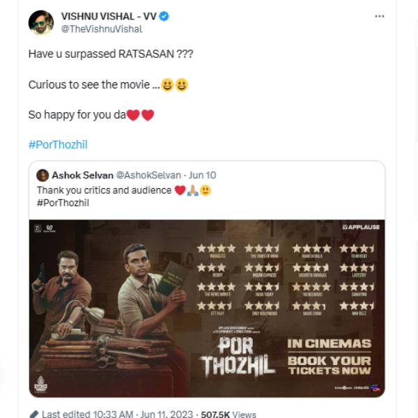 Por Thozhil: திடீரென போர் தொழில் இயக்குநருக்கு குவிந்த அழைப்புகள் ...