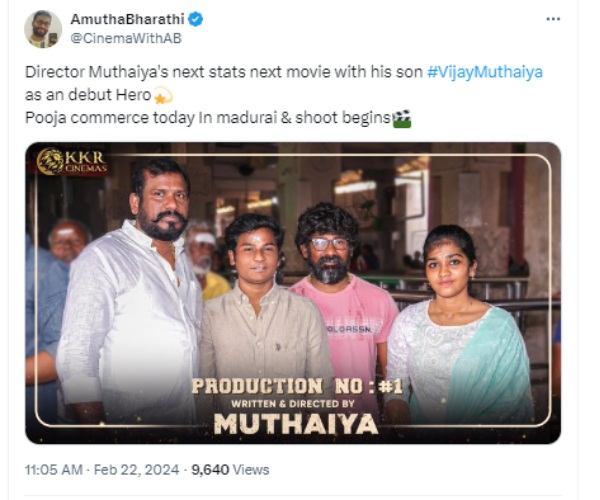 Director Muthaiah: மகனை ஹீரோவாக்கும் இயக்குநர் முத்தையா.. மதுரையில் ...