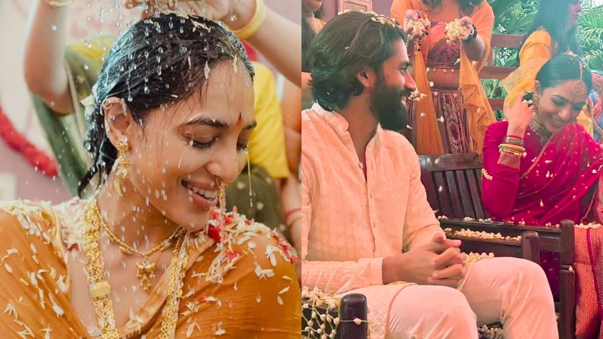 Sobhita Dhulipala Haldi Ceremony : இப்படியொரு சடங்கா? ஓவர் சந்தோஷத்தில் டையர்ட் ஆன சோபிதா ...