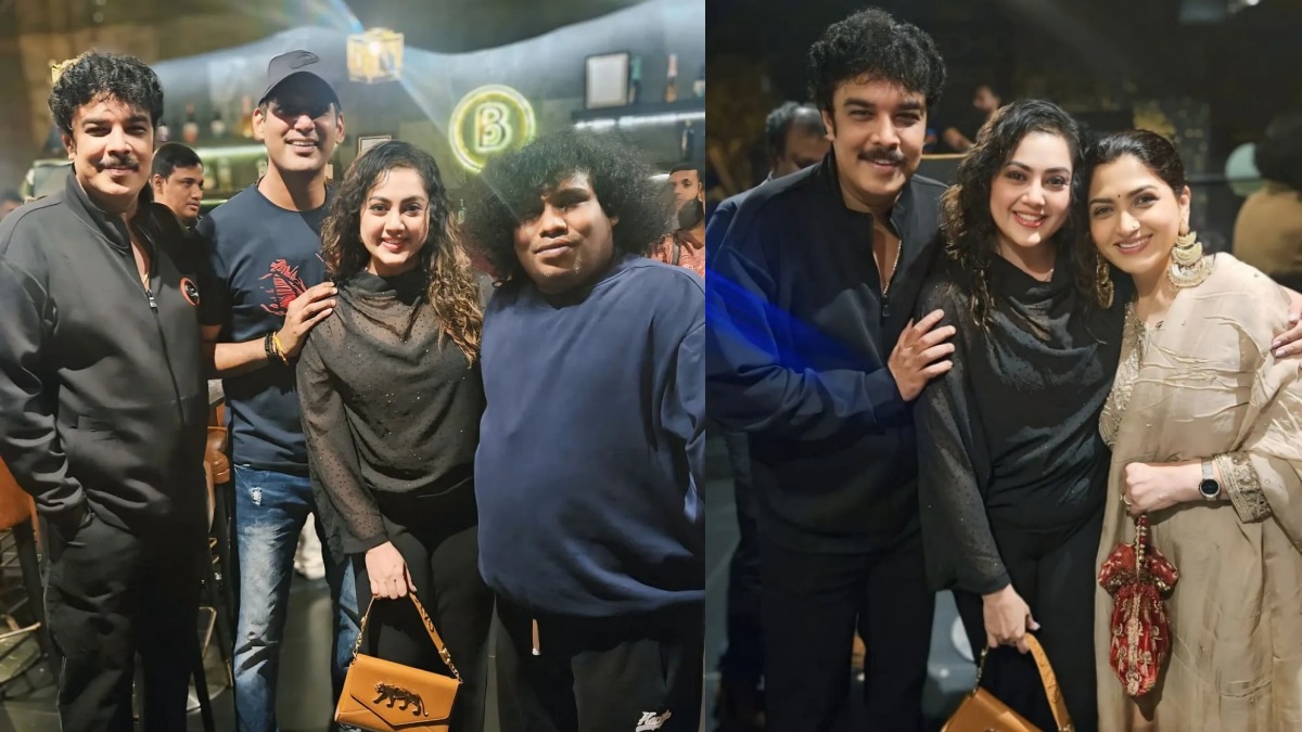 சுந்தர்.சி வைத்த பார்ட்டியில் கும்மாளம்! மீனா தோளில் கை போட்ட விஷால் ...