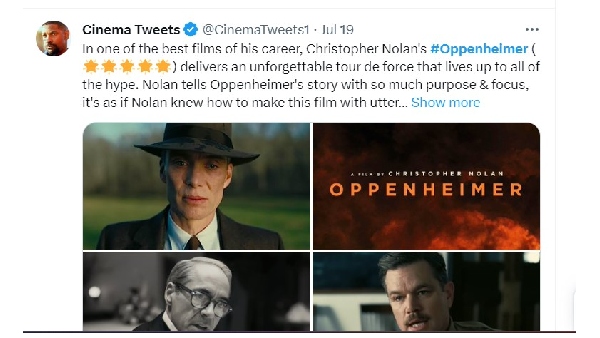 Oppenheimer Twitter Review ఆస్కార్‌ను గంపగుత్తగా కొల్లగొట్టే మూవీ ...