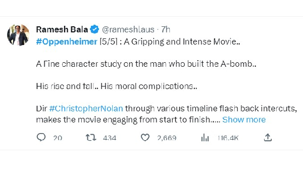 Oppenheimer Twitter Review ఆస్కార్‌ను గంపగుత్తగా కొల్లగొట్టే మూవీ ...